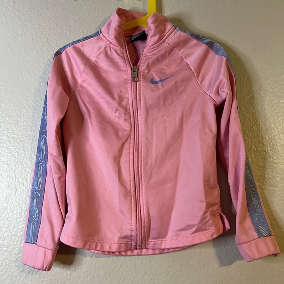Nike | Jackets & Coats | Nike Girls Pink Track Jacket With Logo Band ...